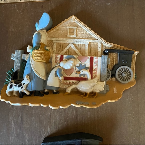Wall Decor | Burwood Amish Wall Decor 1995 Hard Plastic Buggy Horse Boy ...